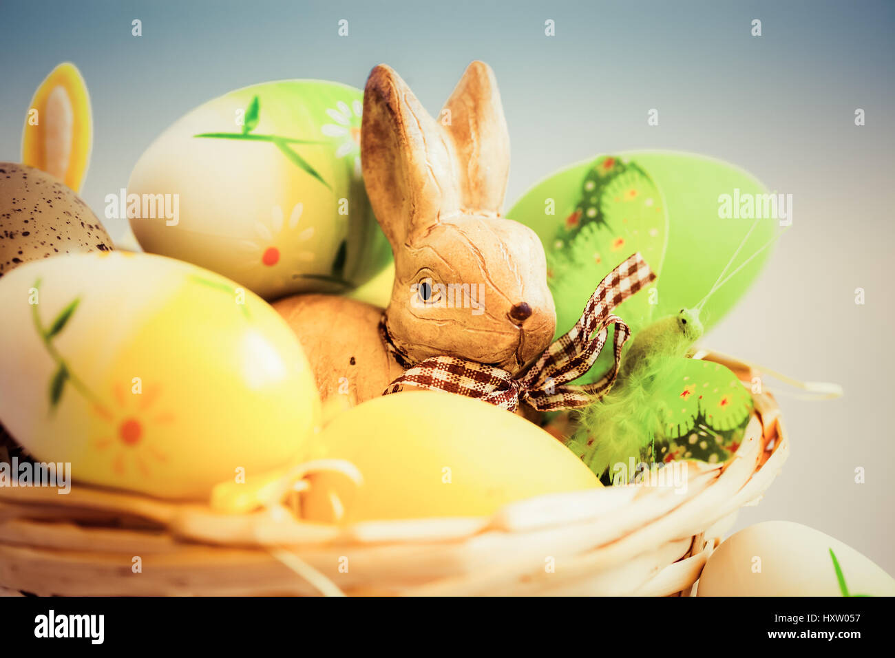 easter eggs and bunny Stock Photo - Alamy