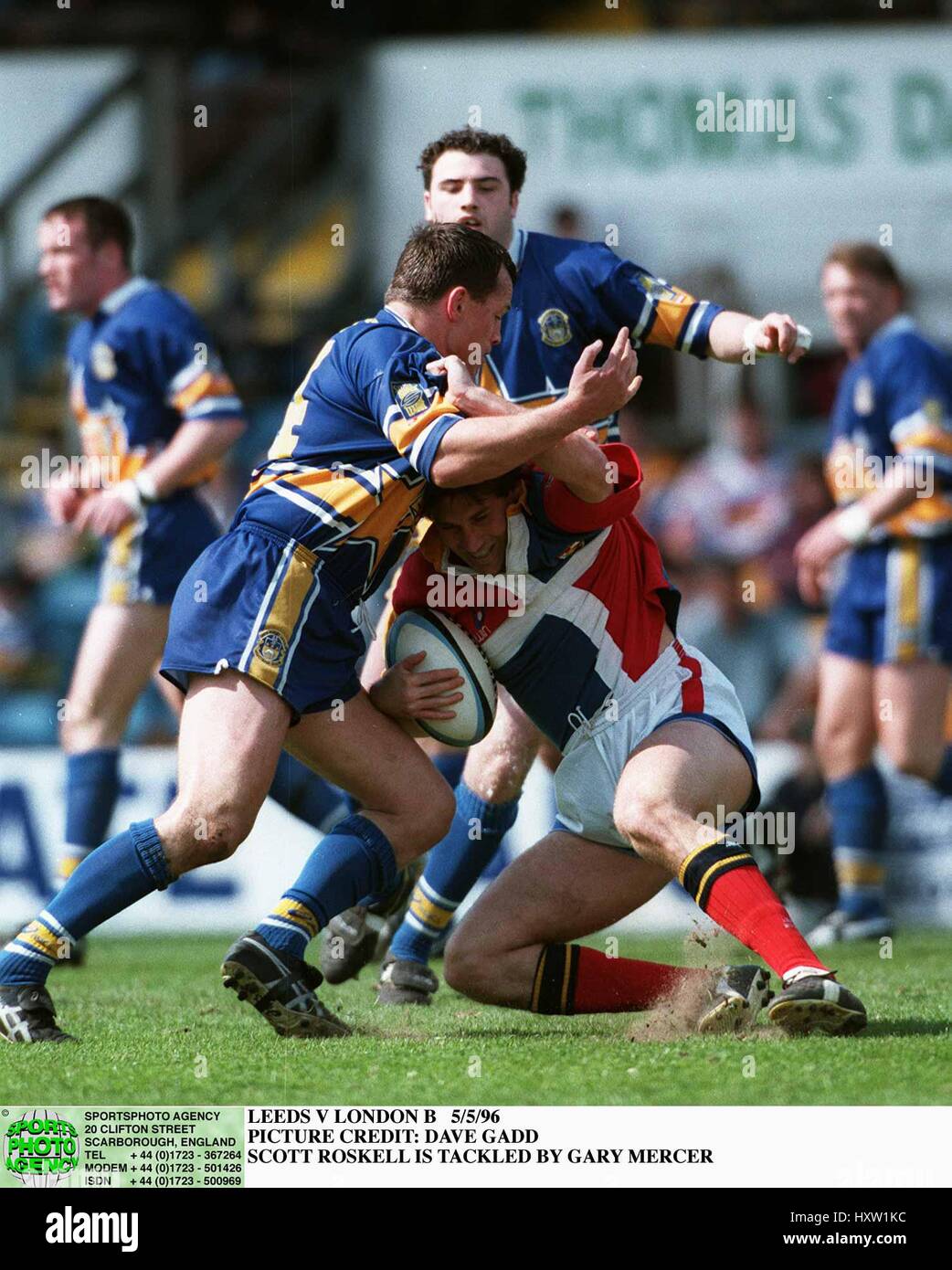 SCOTT ROSKELL & GARY MERCER LEEDS V LONDON BRONCOS 05 May 1996 Stock ...
