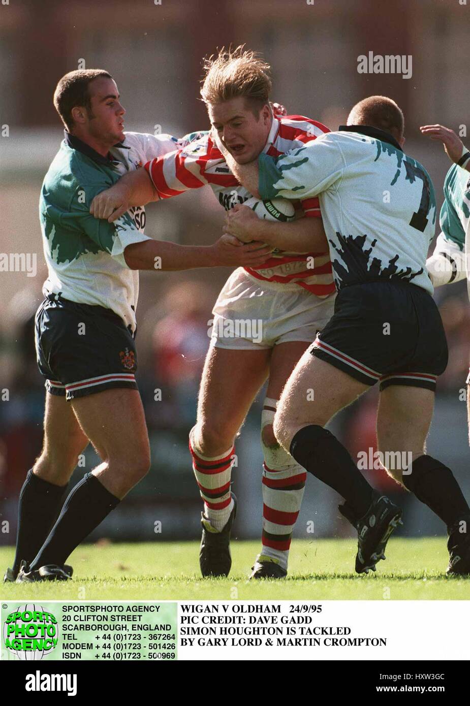 SIMON HOUGHTON WIGAN RLFC 26 September 1995 Stock Photo - Alamy