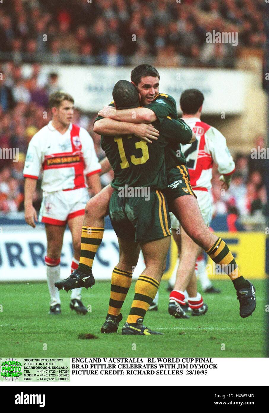 BRAD FITTLER CELEBRATES WITH JIM DYMOCK AUSSIES WIN WORLD C 29 October ...