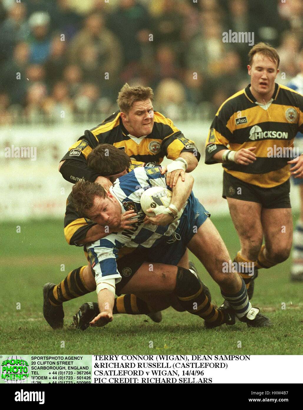 O'CONNOR RUSSELL & SAMPSON CASTLEFORD V WIGAN RL 15 April 1996 Stock ...