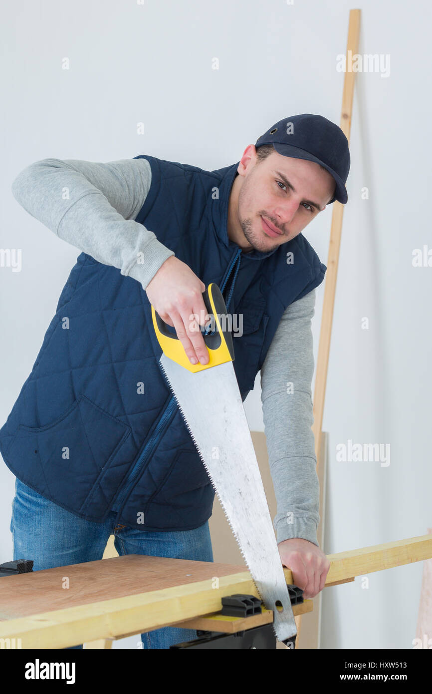 manual cutting using a saw Stock Photo - Alamy
