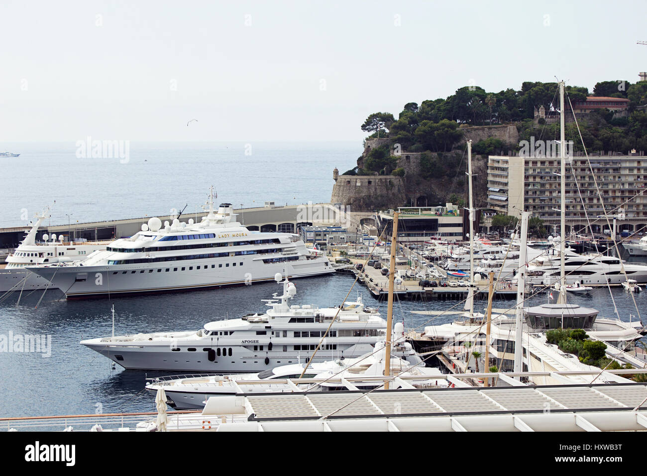 Monaco-Monte-Carlo: city architecture and details of the marina harbor ...