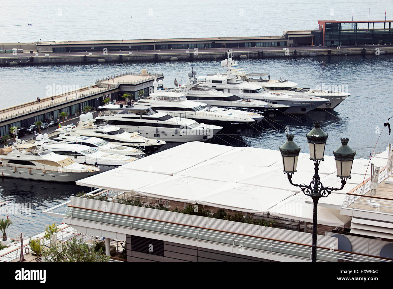 Monaco-Monte-Carlo: city architecture and details of the marina harbor ...