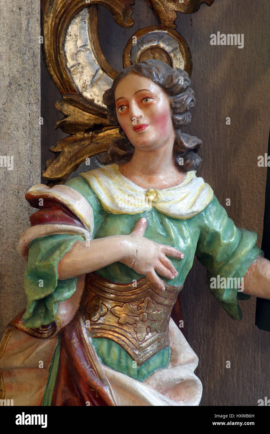 Saint Catherine of Alexandria statue at the altar in the Parish Church ...