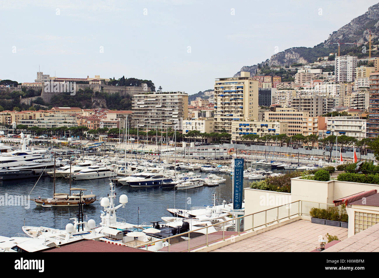 Monaco-Monte-Carlo: city architecture and details of the marina harbor ...