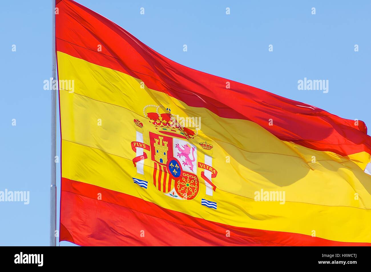 close up of the Spanish flag waving Stock Photo - Alamy