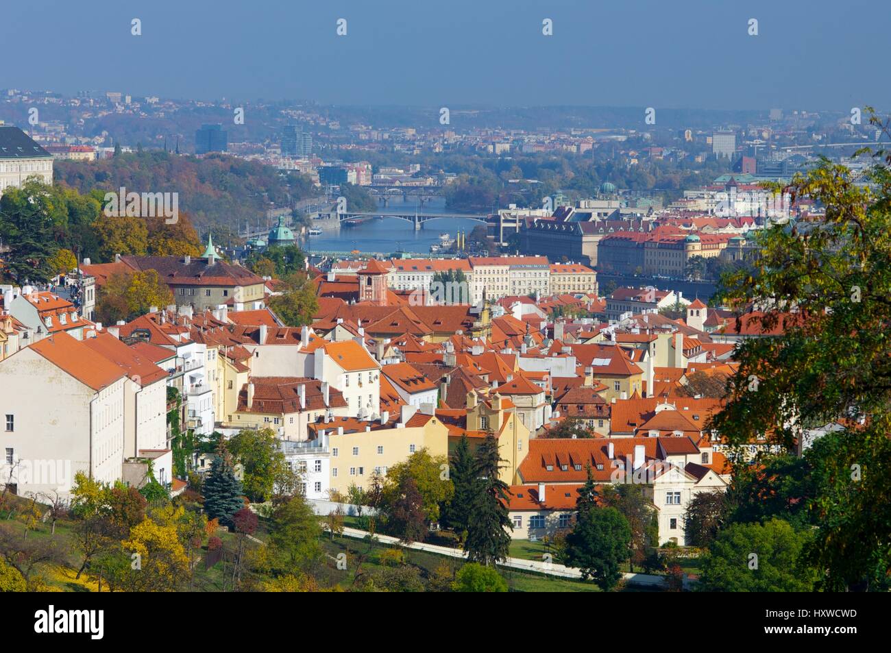 typical urban landscape in the city of Prague, Czech Republic Stock ...