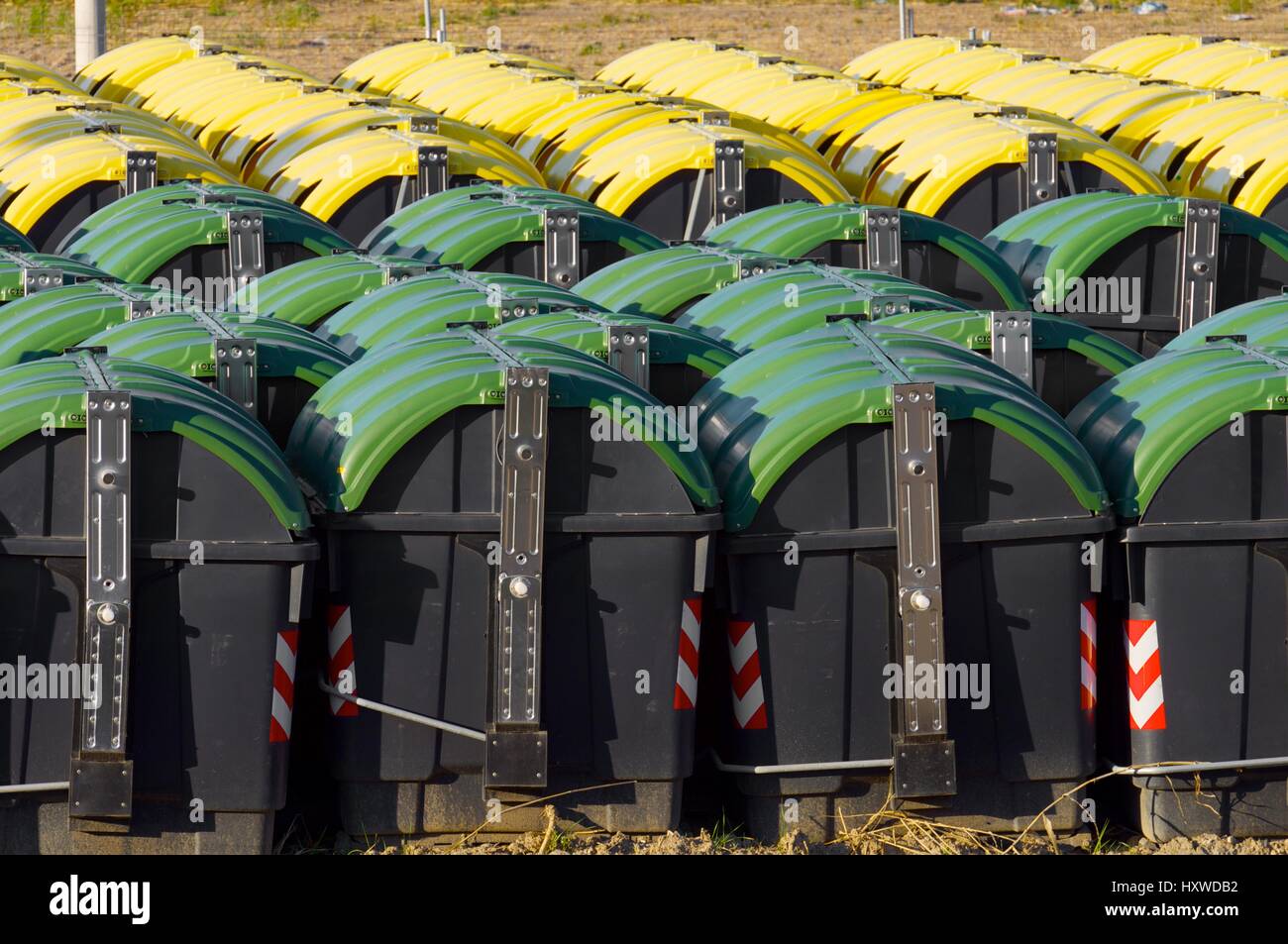 Bins group for garbage and plastic recycling Stock Photo - Alamy