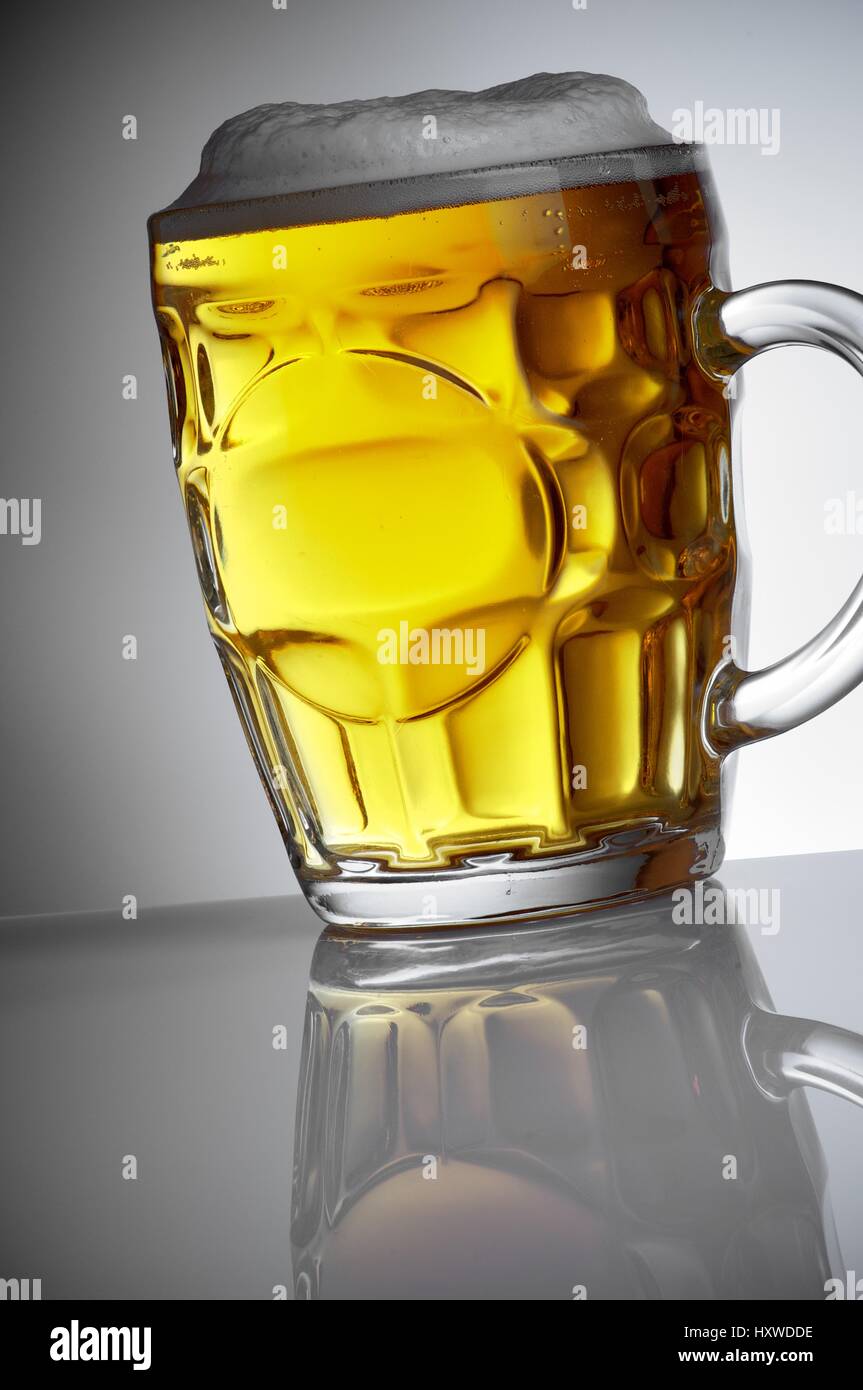beer mug view with a white background Stock Photo - Alamy