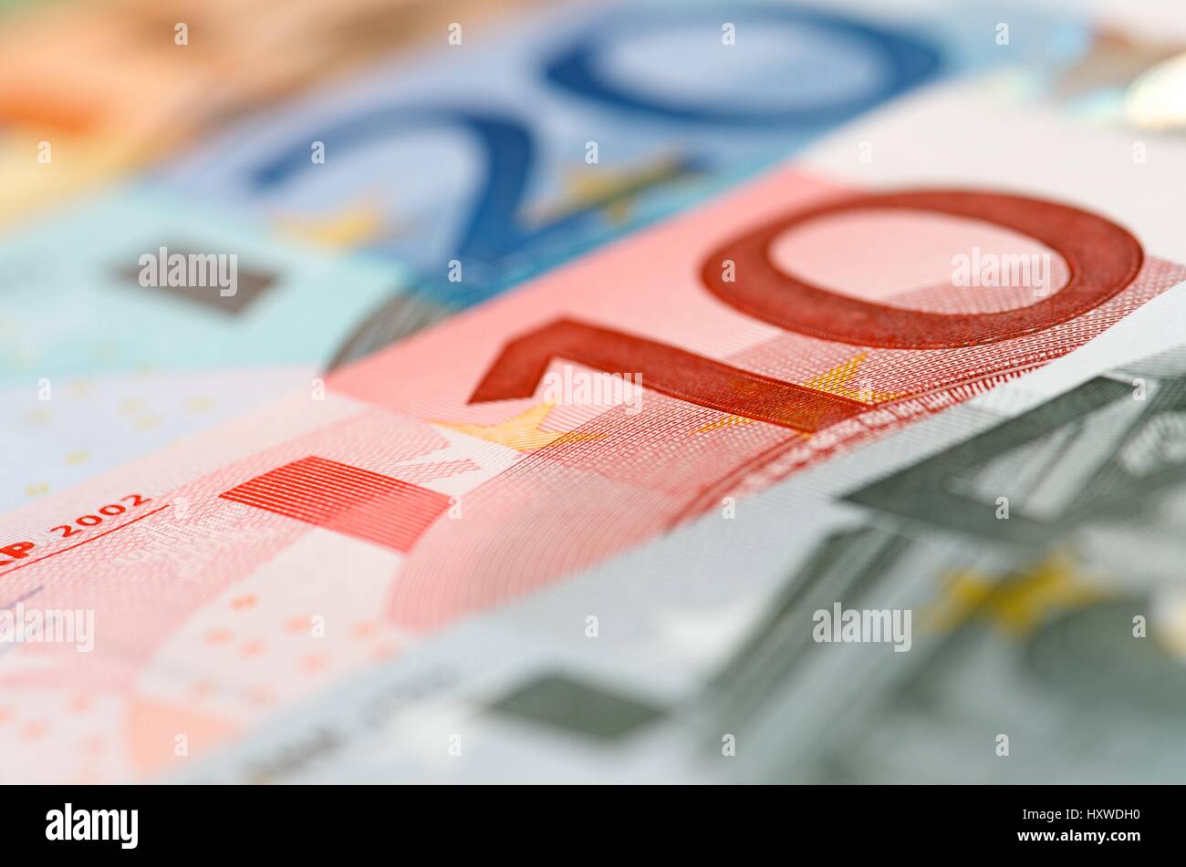 fore end of a group of European banknotes Stock Photo - Alamy