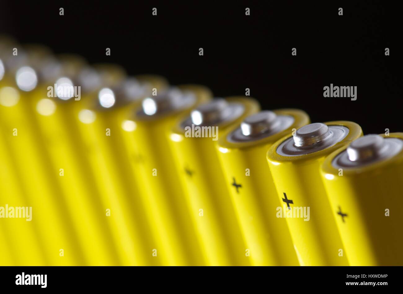 forefront of a group of AA batteries Stock Photo - Alamy