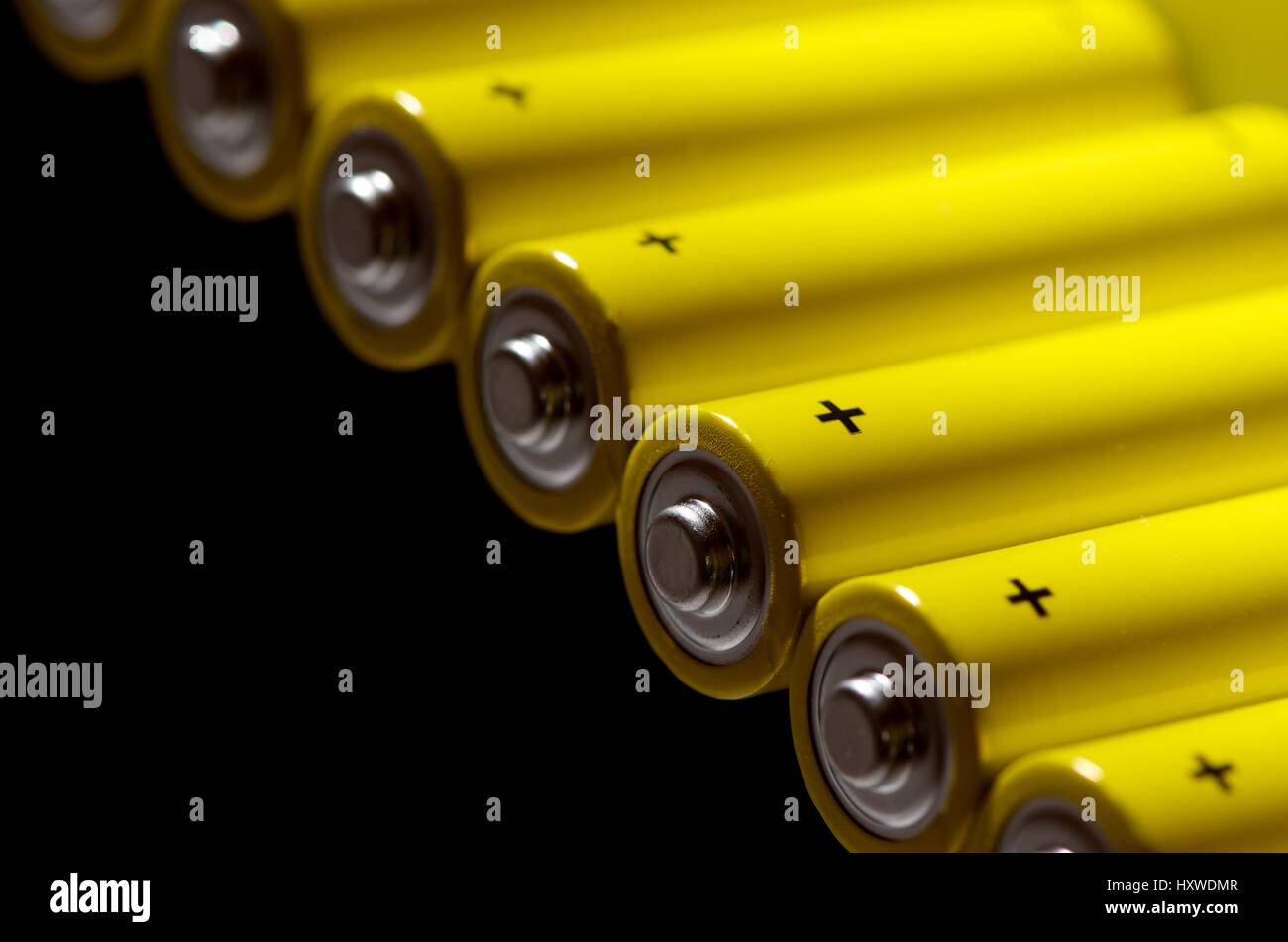 forefront of a group of AA batteries Stock Photo - Alamy