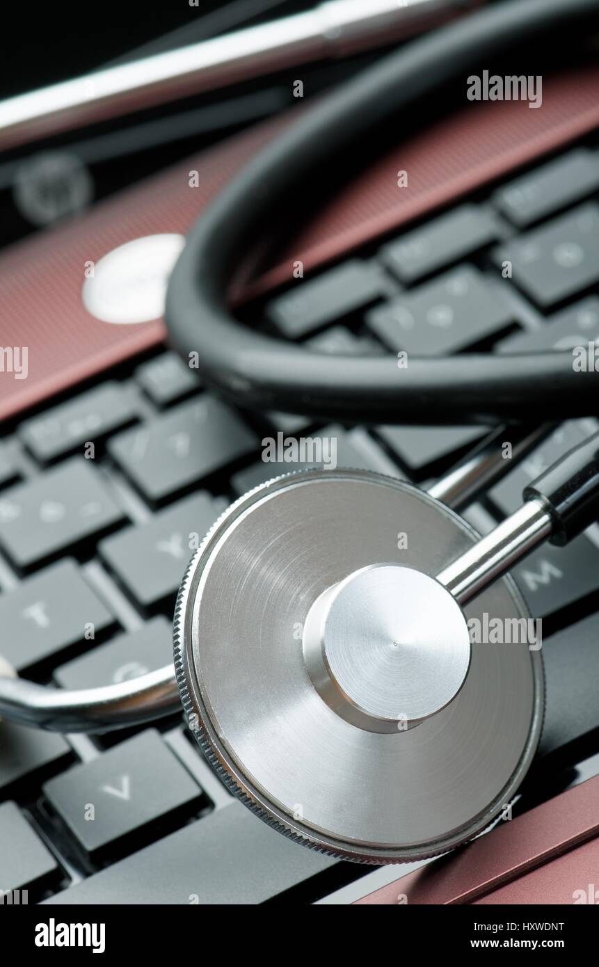 close up of a stethoscope and a computer keyboard Stock Photo - Alamy