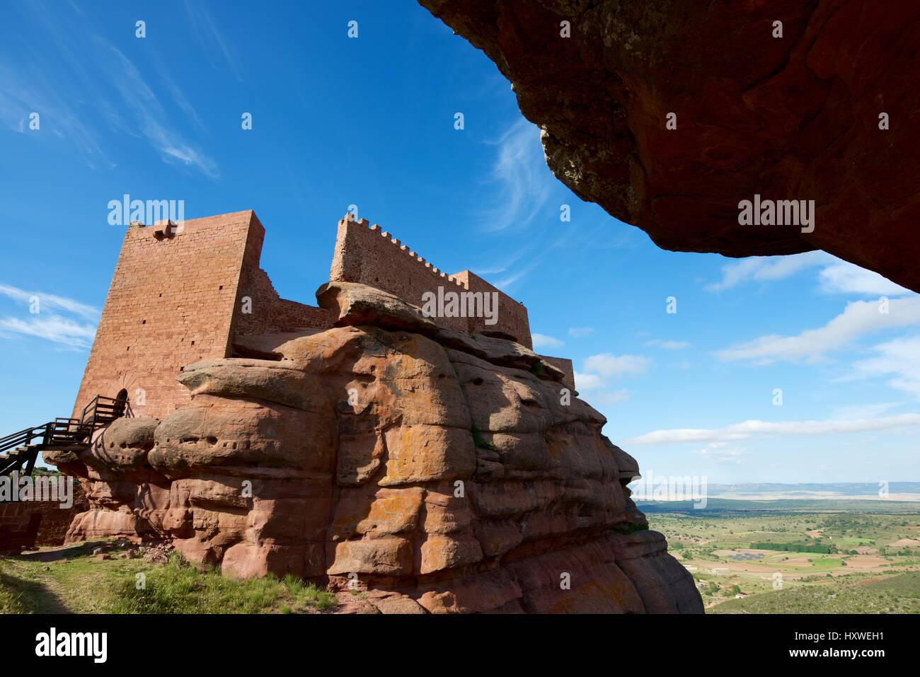 Upper section of Peracense Castle, X-XI centuries, in Teruel province ...