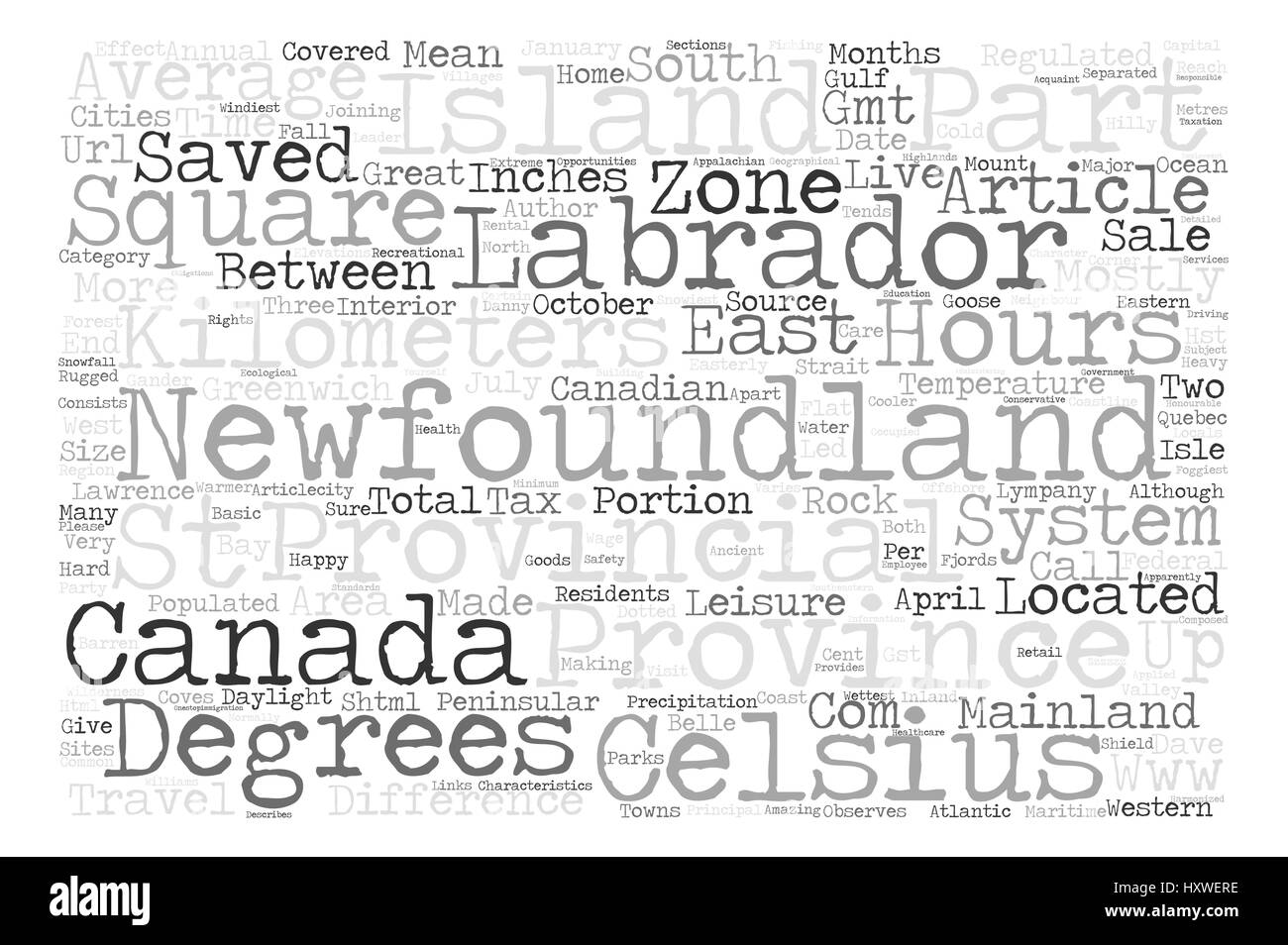 Newfoundland Labrador Province Cut Out Stock Images & Pictures - Alamy