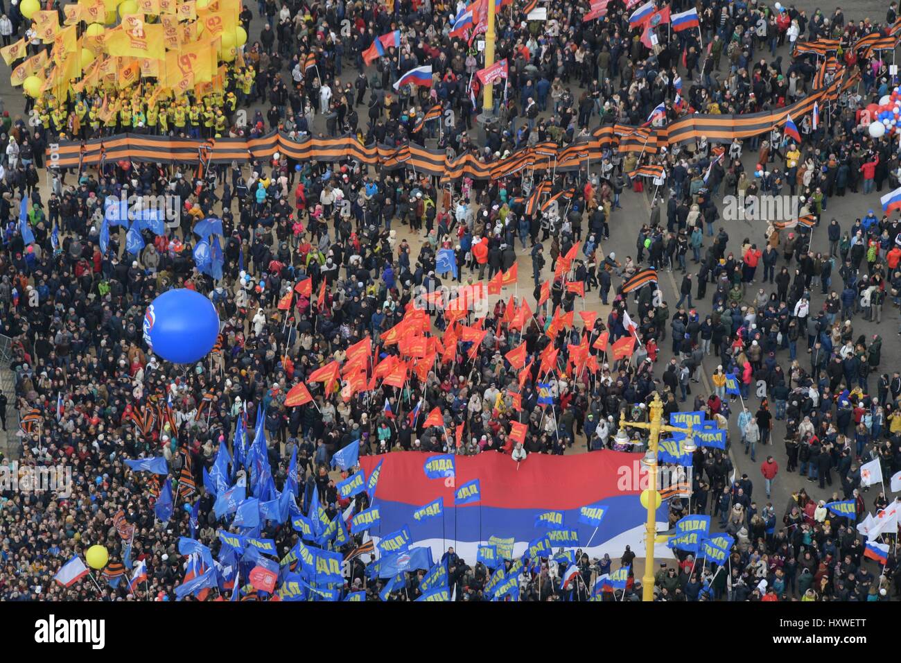 March 18, 2017. - Russia, Moscow. - Rally-concert held as part of the ...