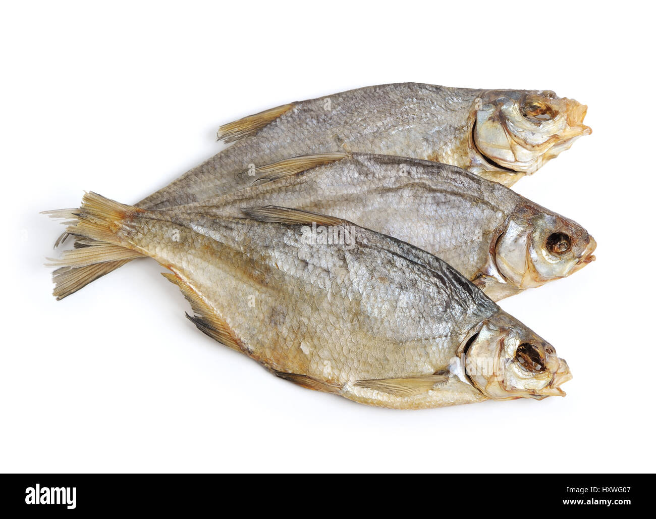 Dry fish isolated on white background Stock Photo - Alamy