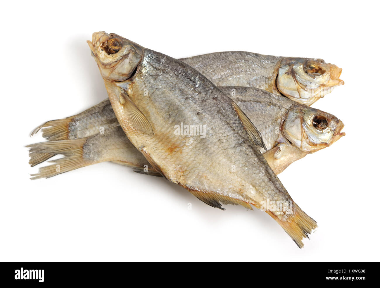 Dry fish isolated on white background Stock Photo - Alamy