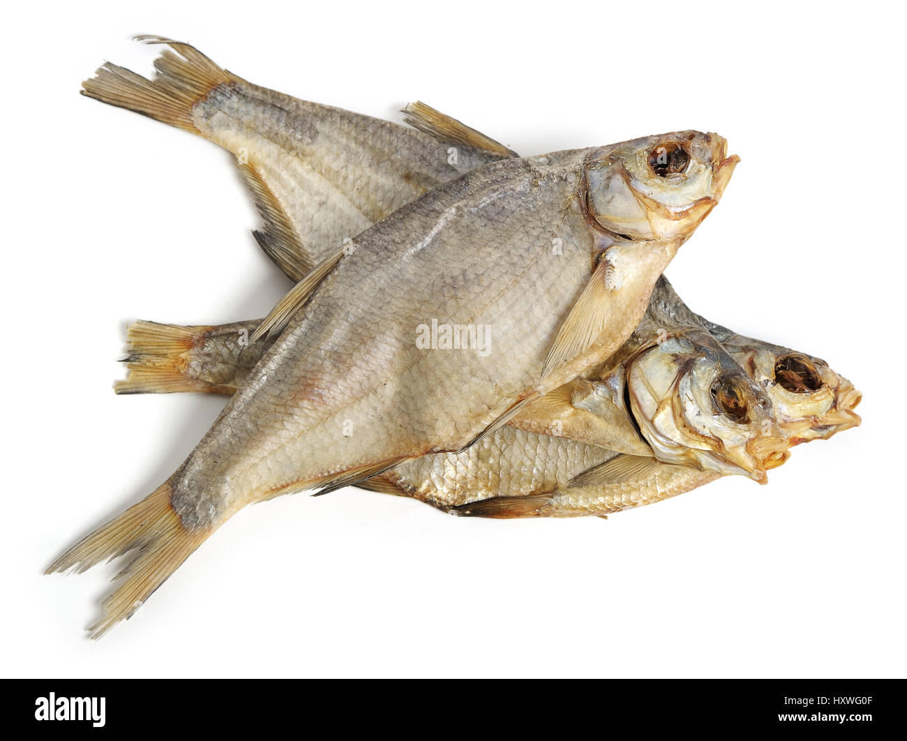 Dry fish isolated on white background Stock Photo - Alamy