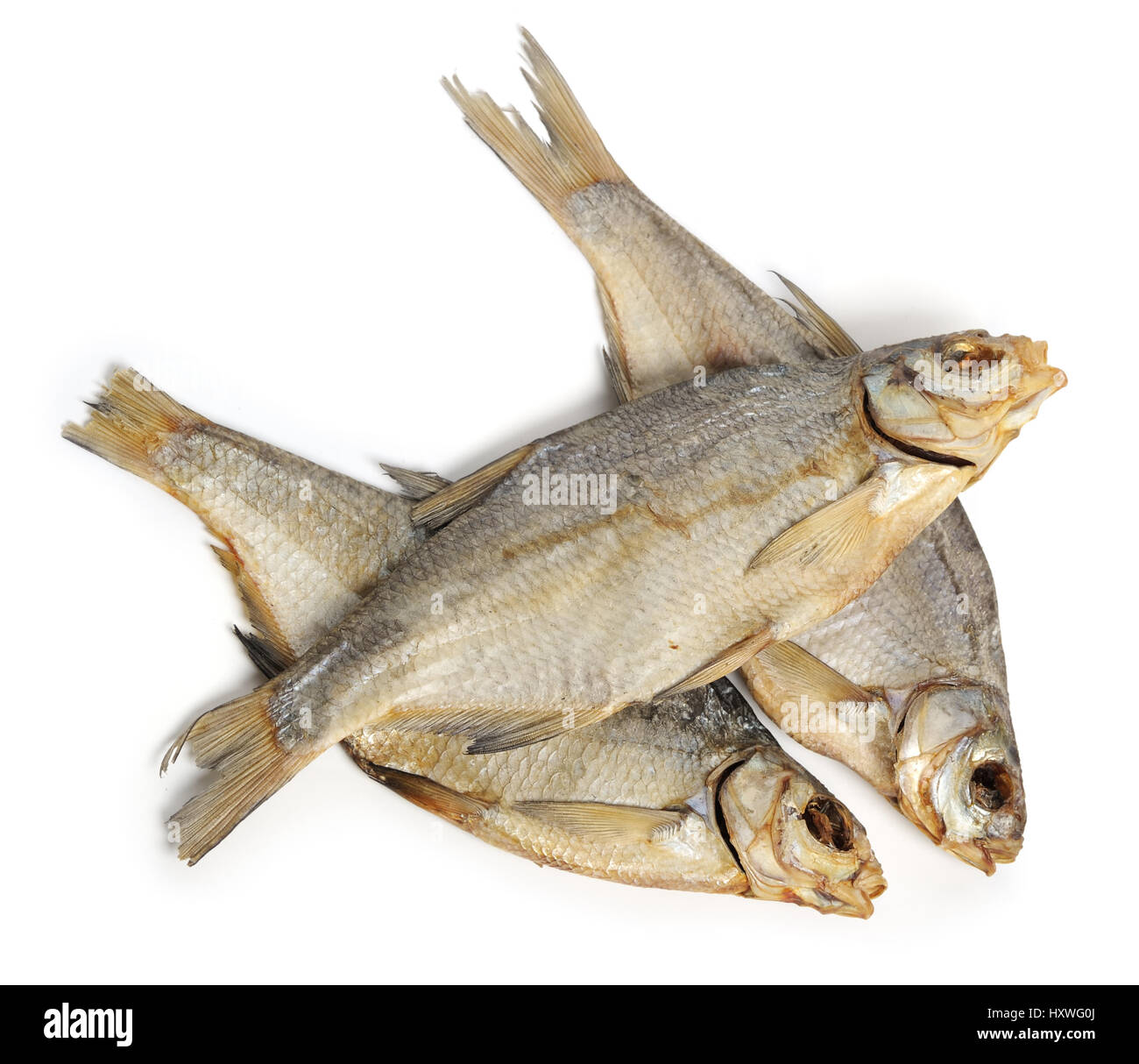 Dry fish isolated on white background Stock Photo - Alamy