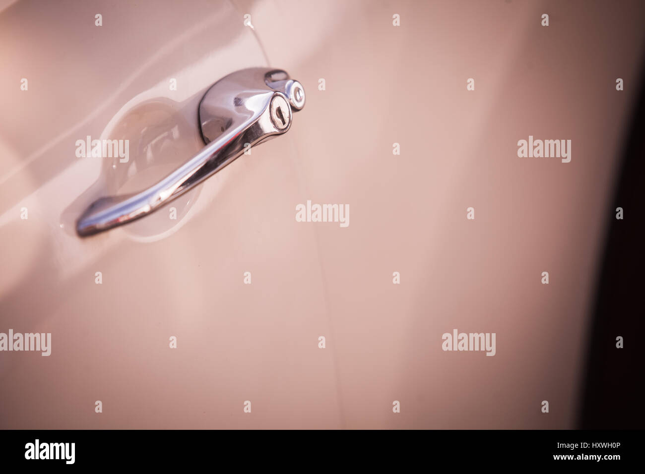 Close up shot of a vintage car's door handle Stock Photo - Alamy