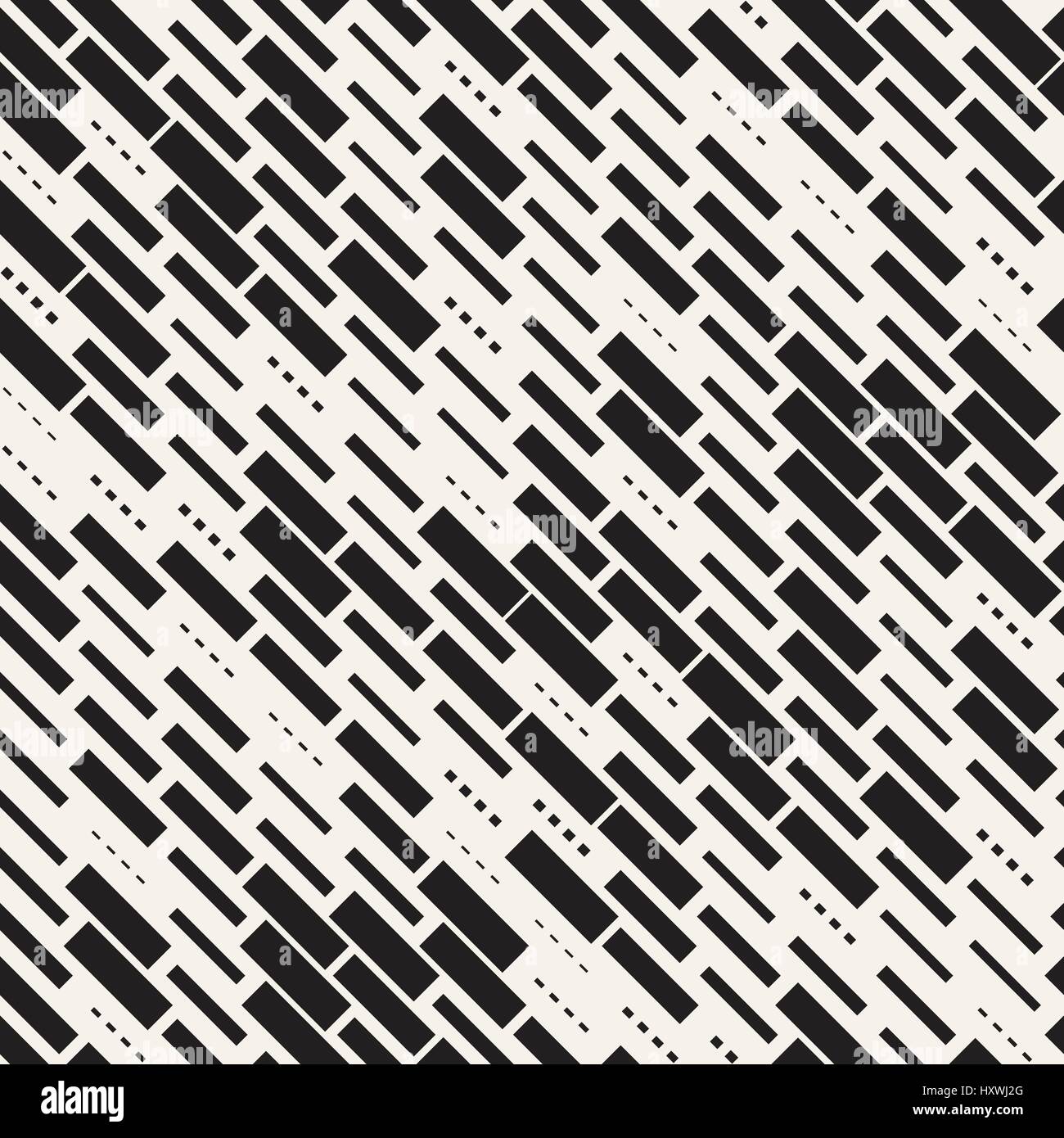 Vector Seamless Black And White Irregular Dash Rectangles Grid Pattern ...