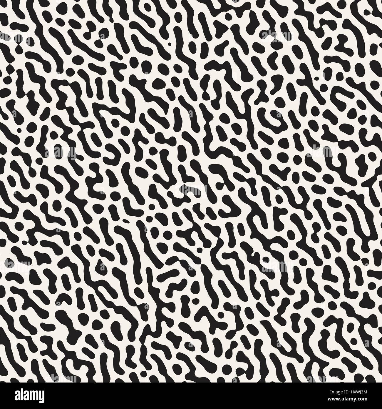 Vector Seamless Grunge Pattern. Black and White Organic Shapes. Messy ...