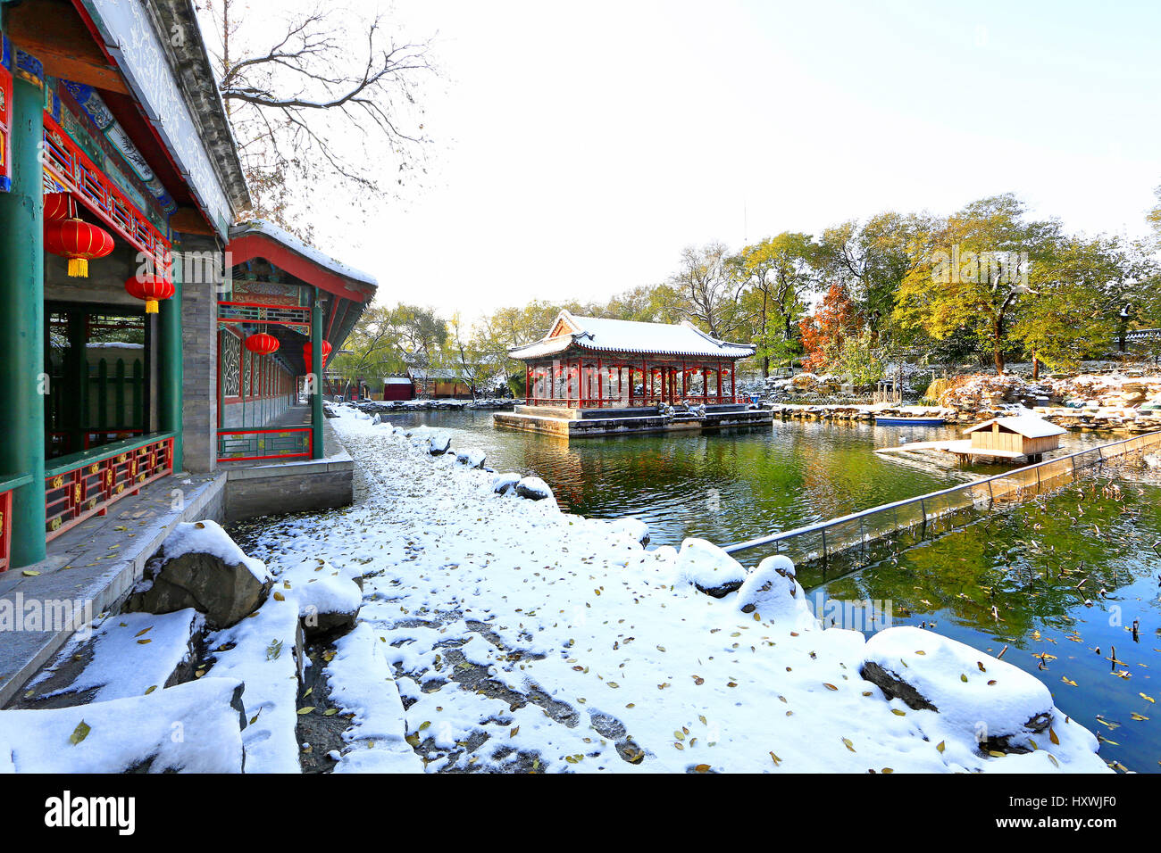 Prince Gong Mansion snow in Beijing Stock Photo - Alamy