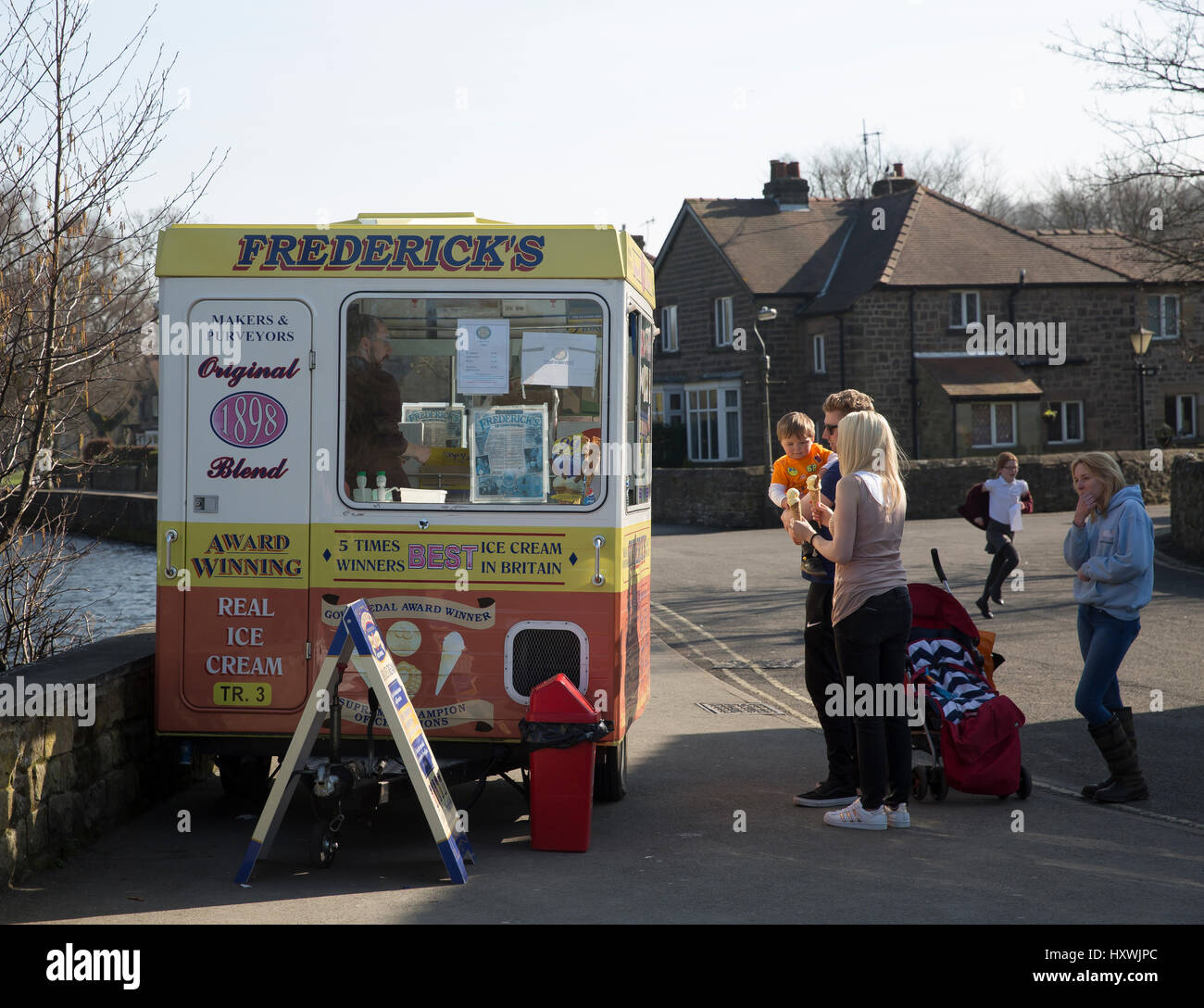 Frederick's ice cream van in Bakewell Derbyshire Stock Photo - Alamy