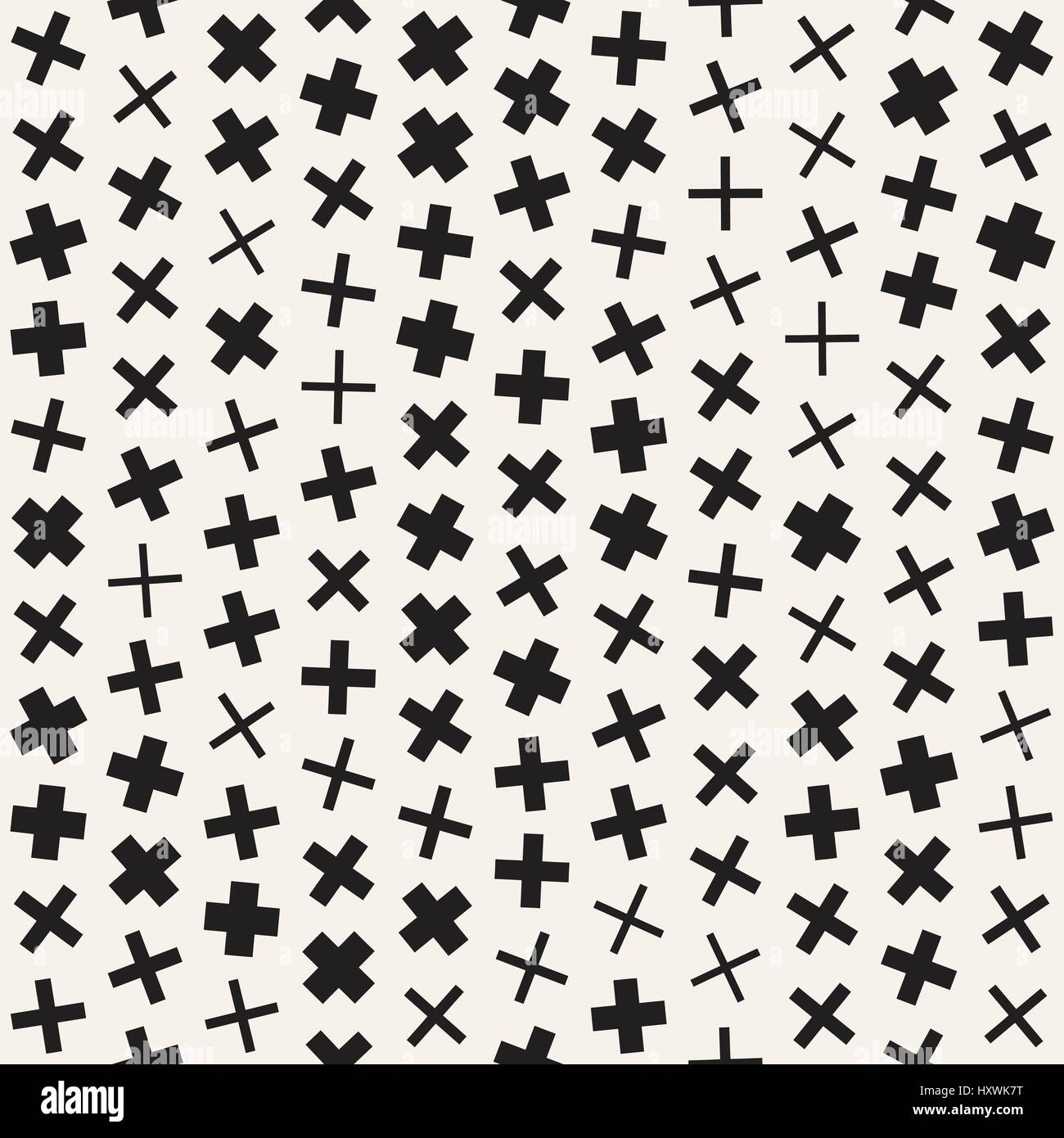 Trendy Texture With Scattered Geometric Shapes. Vector Seamless Pattern ...