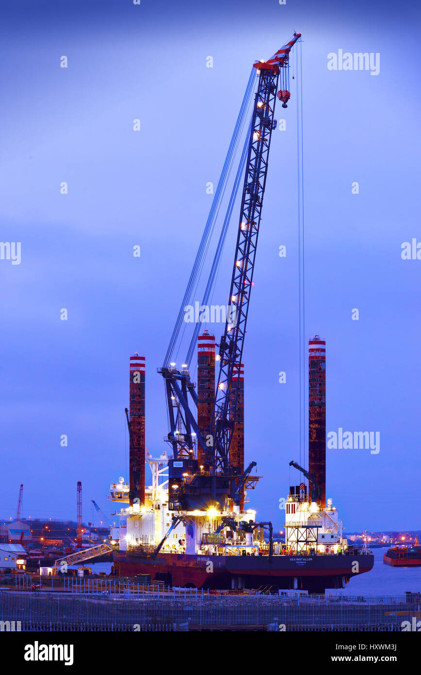 Sea Installer A2SEA jack up rig wind turbine installer Stock Photo - Alamy