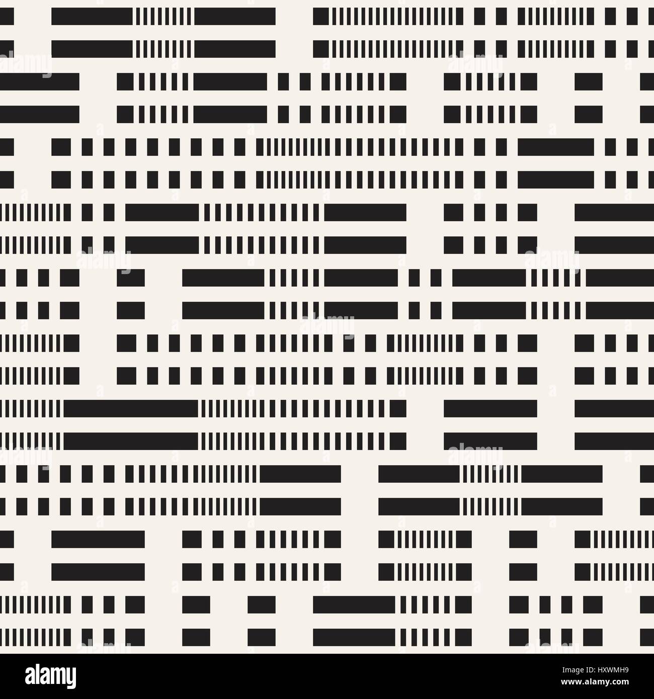 Black and White Dashed Lines Pattern. Modern Abstract Vector Seamless Background Stock Vector ...