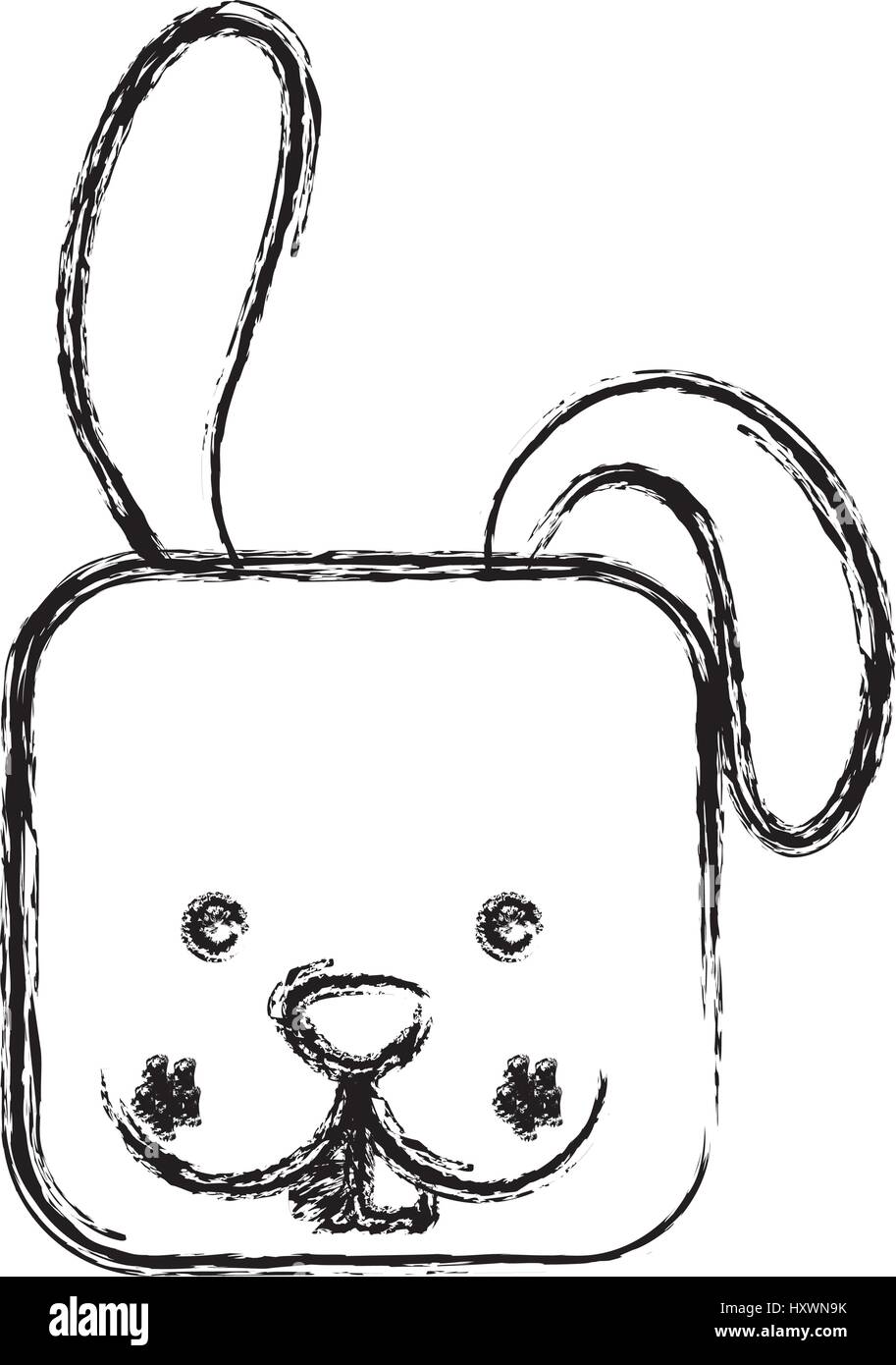 figure square rabbit face animal Stock Vector Image & Art - Alamy