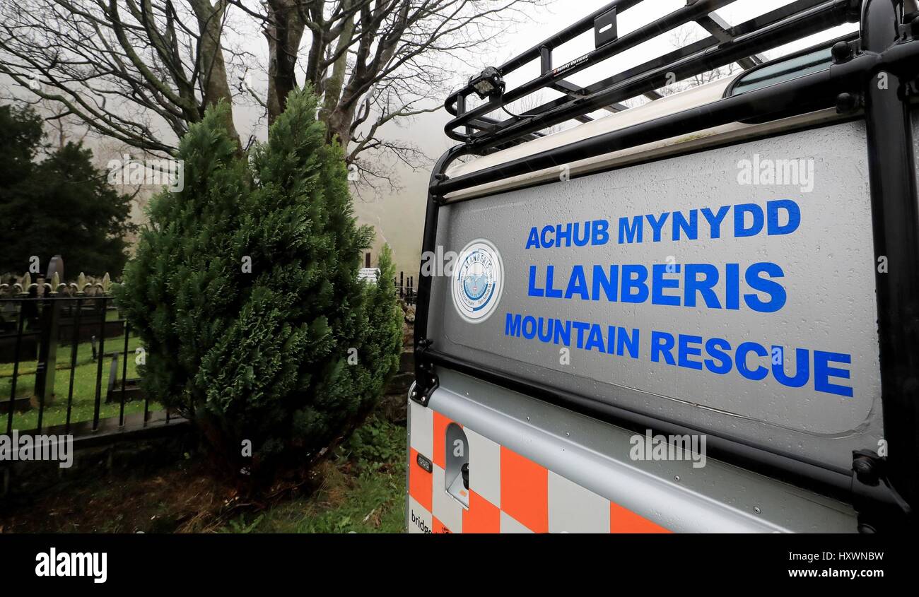 A vehicle parked outside the Llanberis Mountain Rescue station in the ...