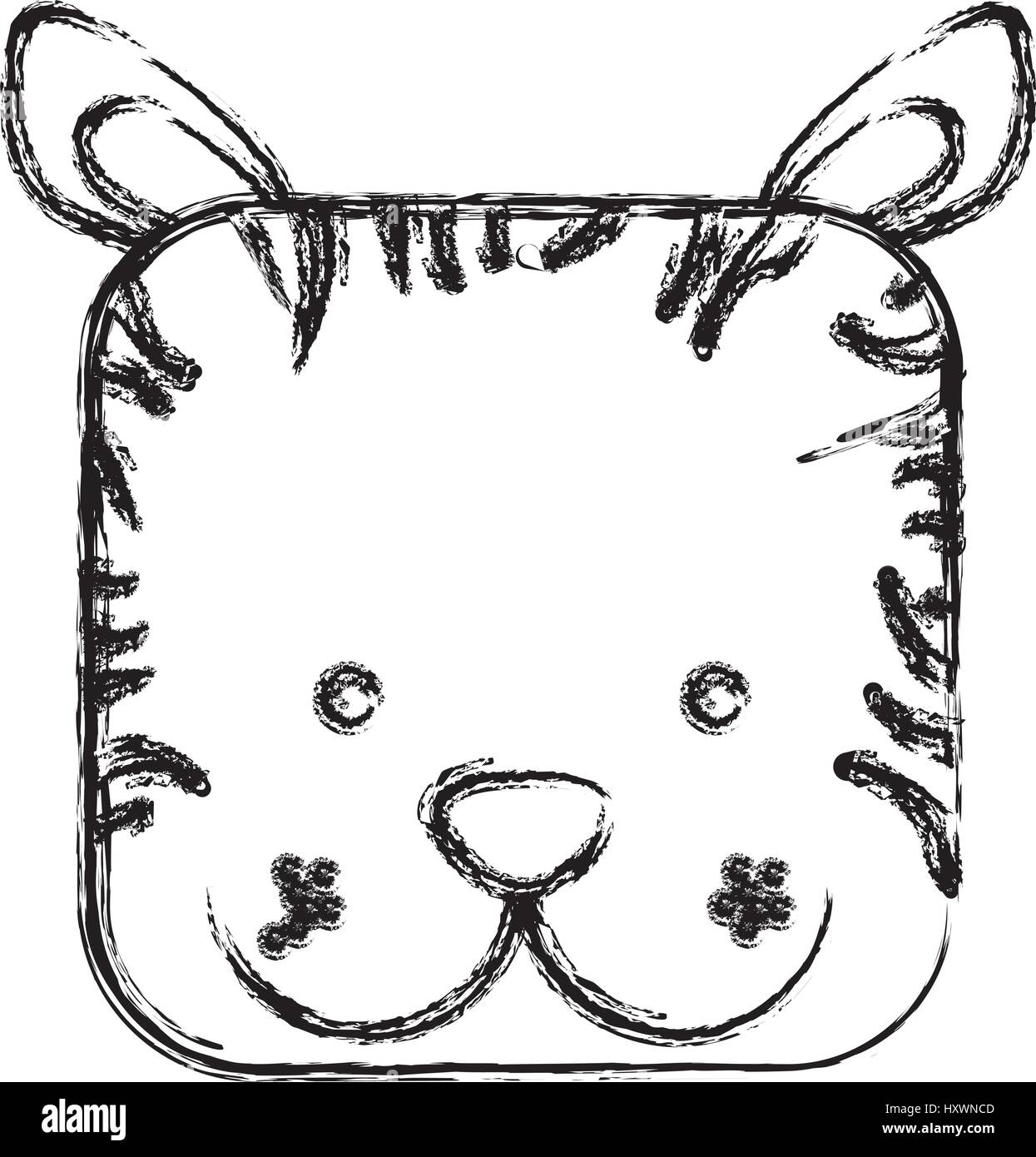 figure square tiger face animal Stock Vector Image & Art - Alamy