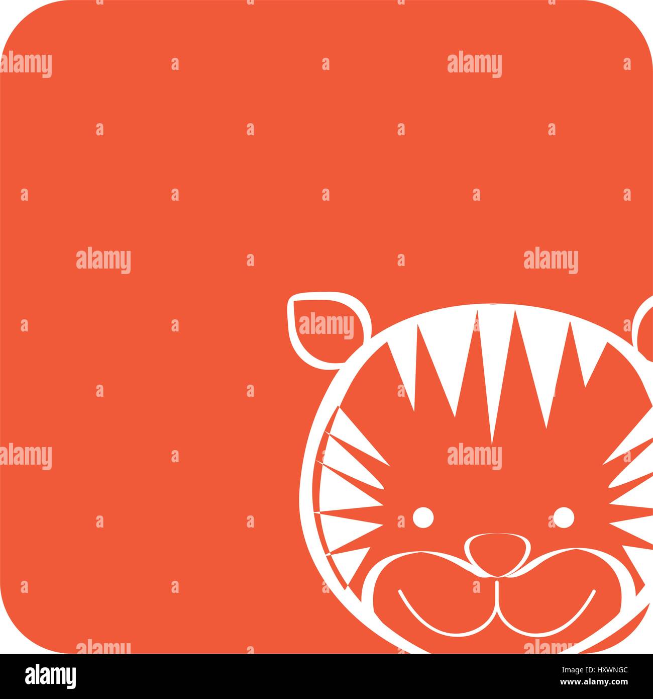 orange square picture of tiger animal Stock Vector Image & Art - Alamy