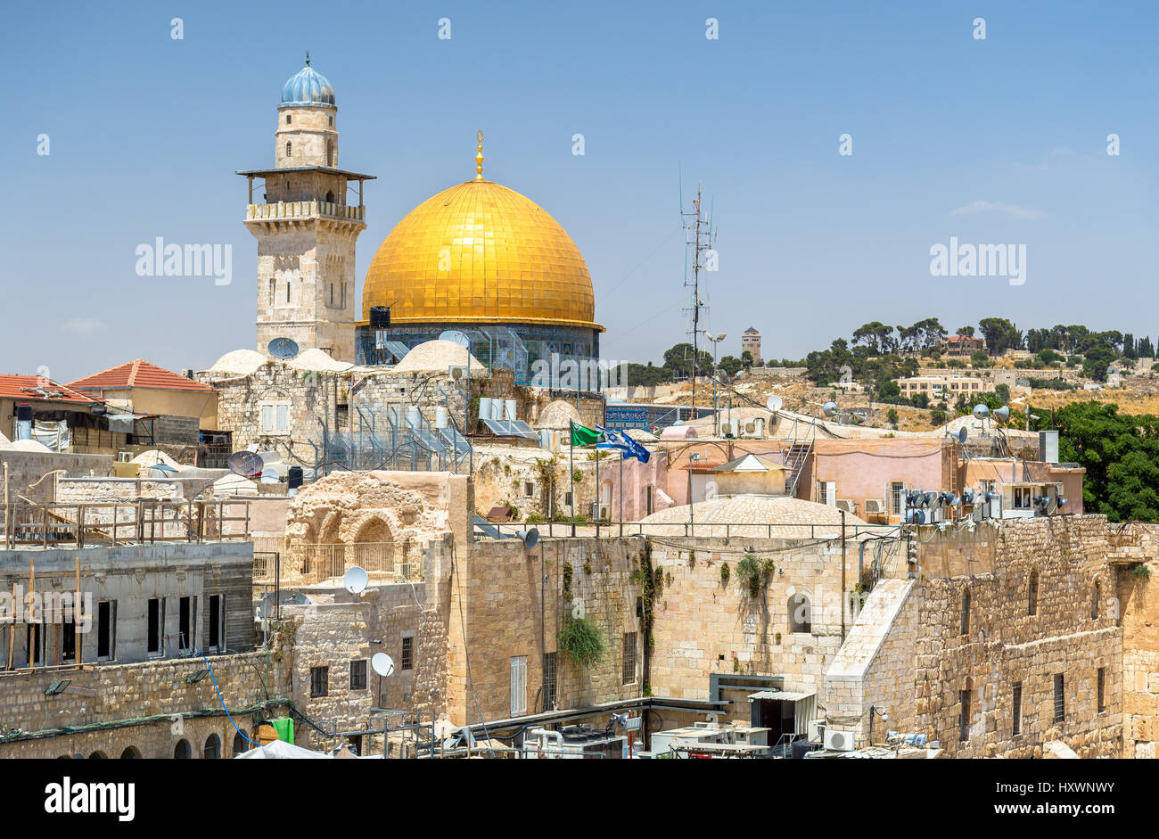 View of the Dome of the Rock in Jerusalem - Israel Stock Photo - Alamy