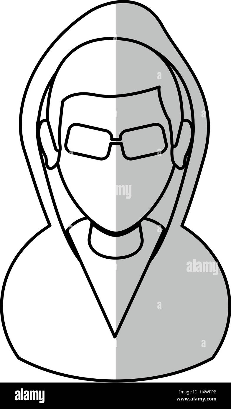 hacker man cartoon icon over white background. vector illustration ...