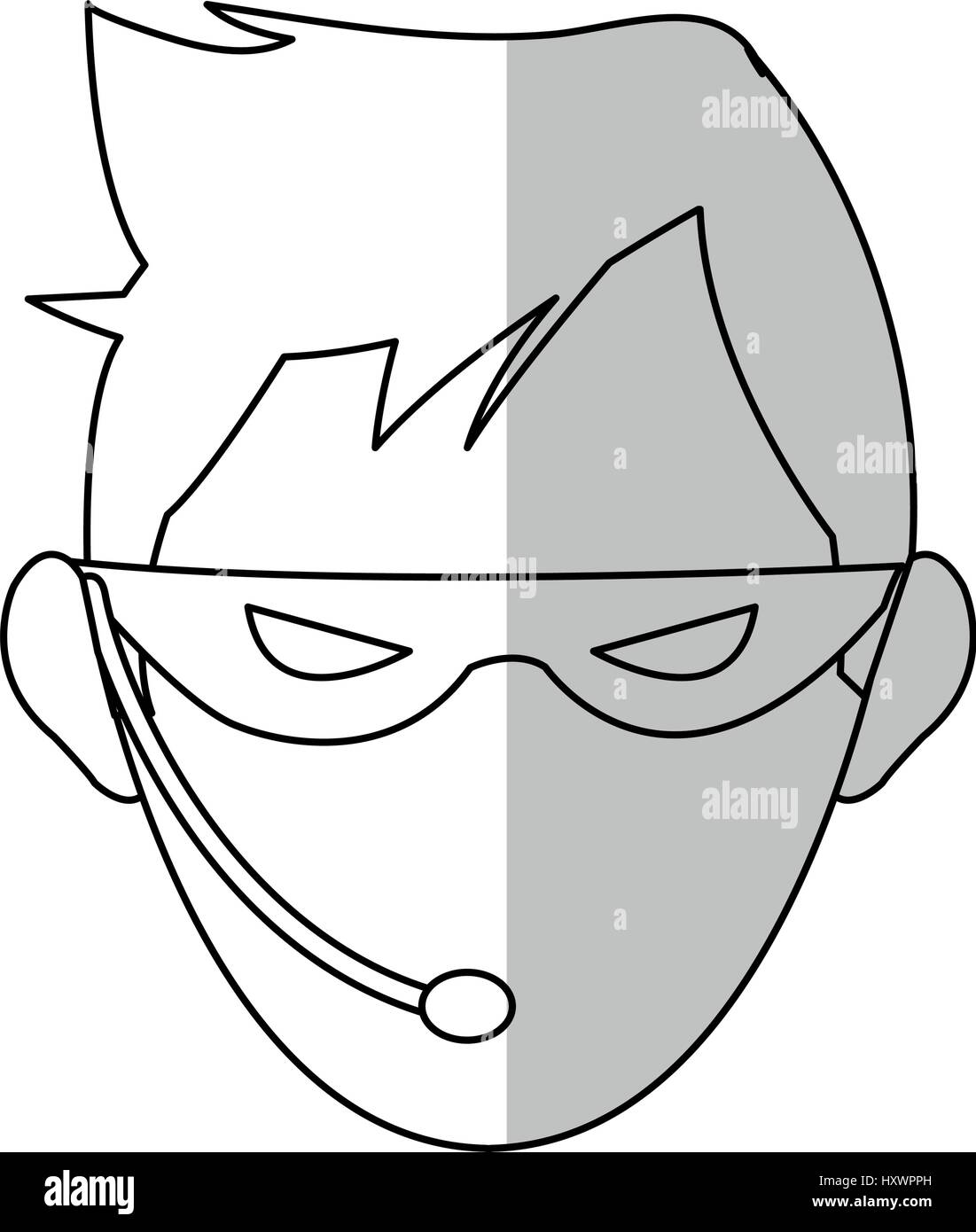 hacker man cartoon icon over white background. vector illustration ...