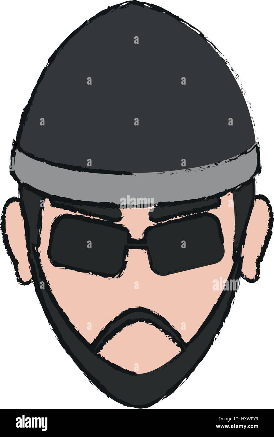 hacker man cartoon icon over white background. vector illustration ...