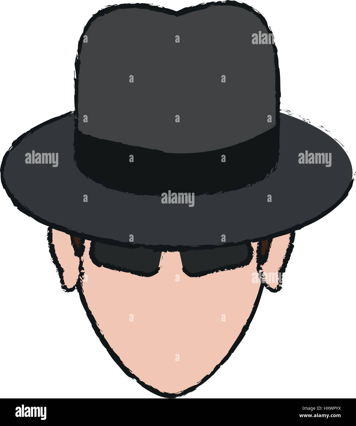 hacker man cartoon icon over white background. vector illustration ...