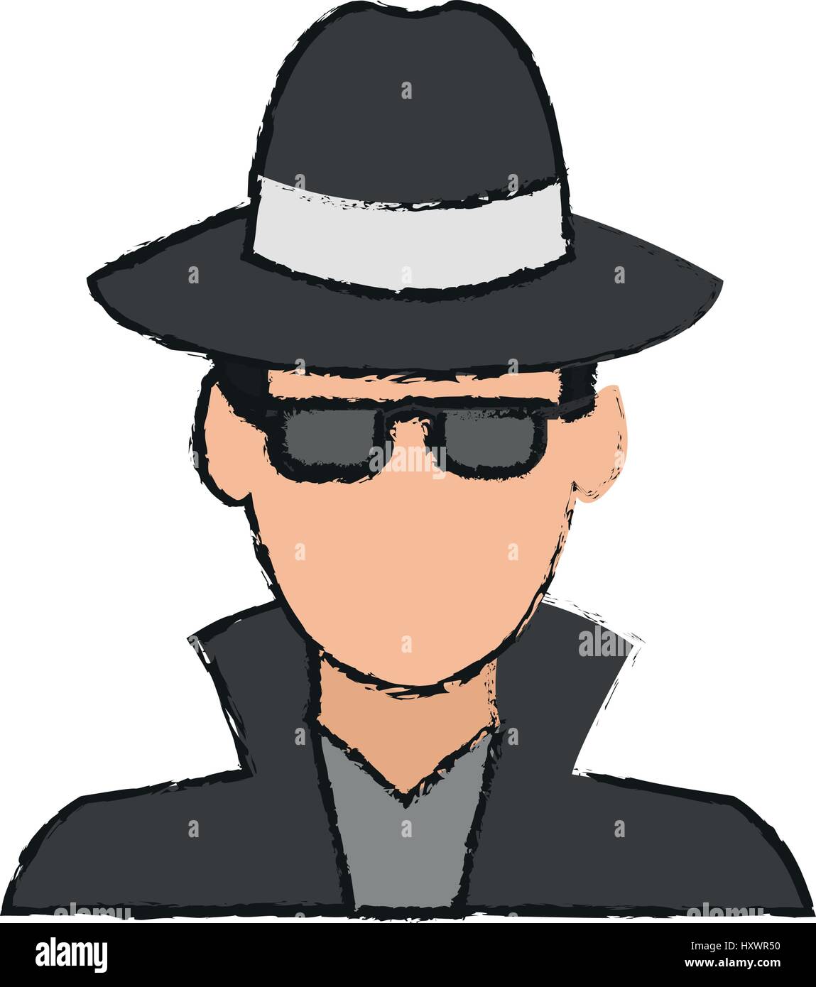 hacker man cartoon icon over white background. vector illustration ...