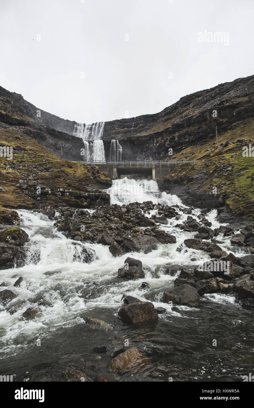 Waterfall in the Faroe Islands Stock Photo - Alamy
