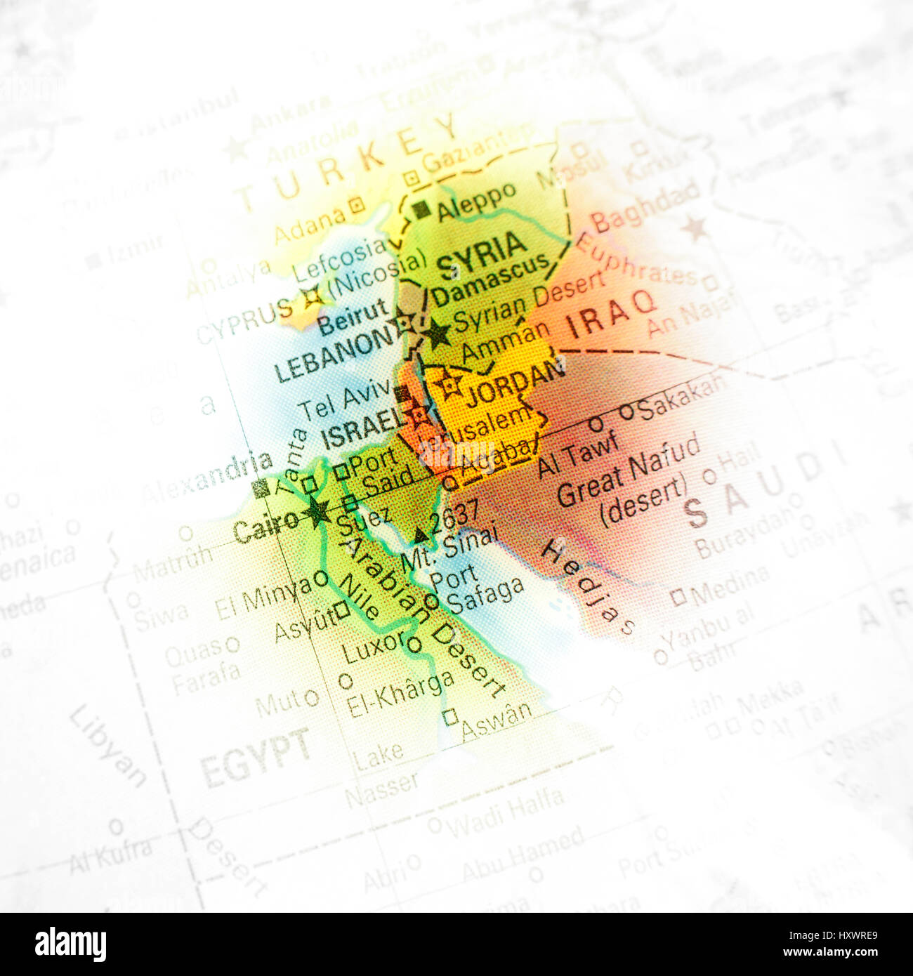 Physical map of the middle east hi-res stock photography and images - Alamy