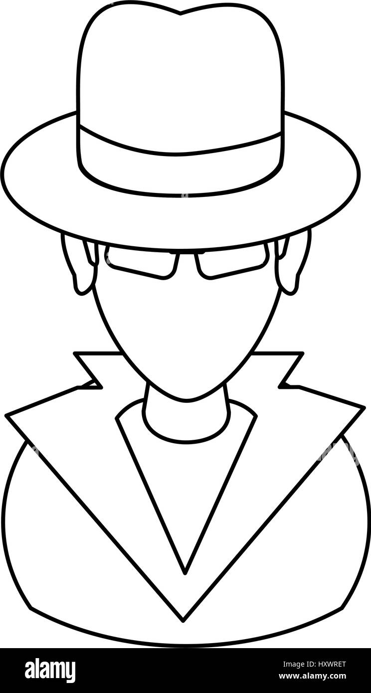 suspicious looking man icon image criminal vector illustration design ...