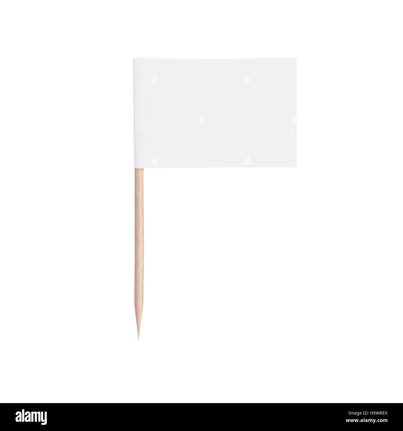 white paper flag. Ready for a Message. Isolated on white background ...