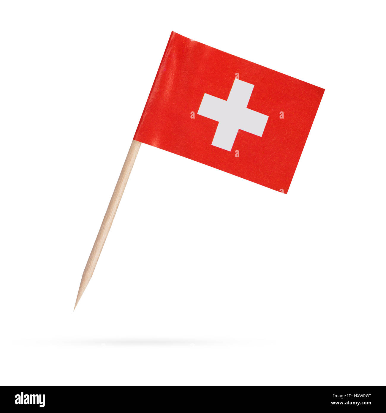 Miniature paper flag Switzerland. Swiss Flag Isolated on white ...