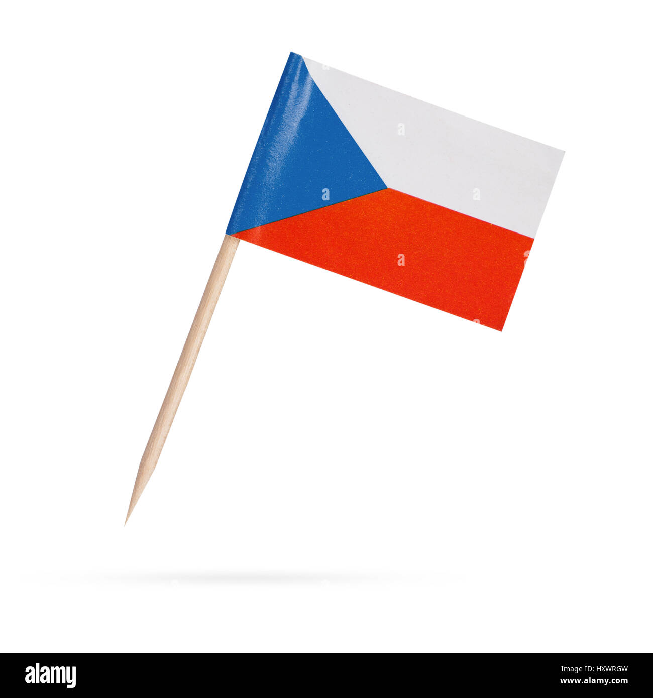 Miniature paper flag Czechia. Czech Flag Isolated on white background ...
