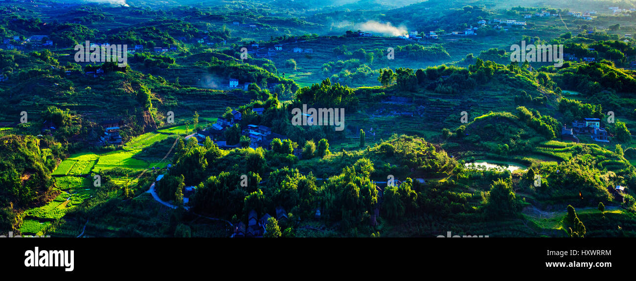 mountain village scenery in Chongqing,China Stock Photo - Alamy